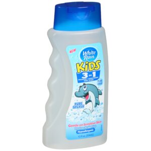 white rain kids pure splash 3 in allergenic shampoo conditioner body wash, multi, 12 fl oz (900089)