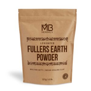 mb herbals fullers earth powder 8 oz | 0.5 lb | fuller's earth powder | multani mud mitti | indian healing clay | bentonite clay | 100% pure no added fragrance | natural face pack