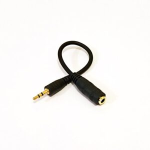 2pack 2.5mm male to 3.5mm female headphone jack aux audio adapter cable cord (straight, black)