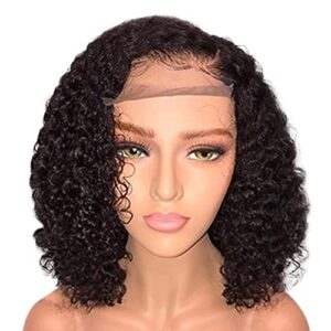 jessica bob wig lace front wigs hd lace short bob wigs curly brazilian wigs for black women pre plucked with baby hair(8 inch)