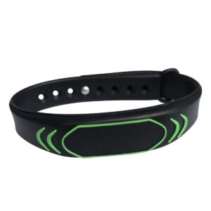 yarongtech rfid wristband 13.56mhz m1s50 black silicone waterproof (pack of 2)