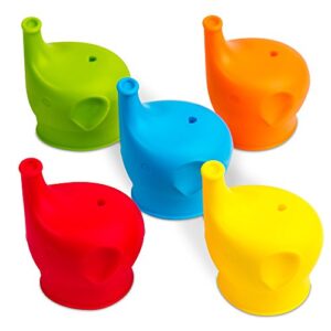 silicone sippy cup lids, spill and leak proof with soft spout for babies, toddlers and kids, for narrow cups