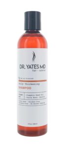 dr. yates md hair + science daily thickening shampoo, adds volume and supports prevention of hair loss, for men and women (8 fl oz)