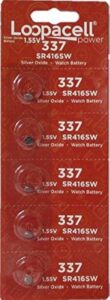 loopacell 337 (sr416sw) silver oxide battery (5 batteries)