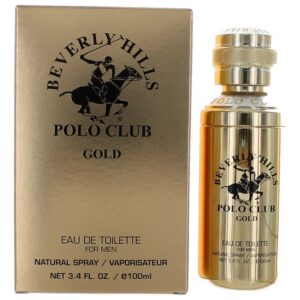 beverly hills polo club gold - cologne for men with notes of sandalwood, leather & patchouli - classic & sexy fragrance scent - eau de toilette spray 3.40fl.oz / 100ml