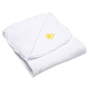 nozone baby blanket, sun protective, soft rayon from bamboo, upf 50+ in white