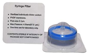 advangene syringe filter sterile, pvdf 0.1μm 30mm blue (30/pk)