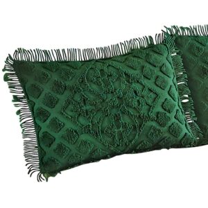 collections etc royalty elegant chenille pillow sham emerald sham - 26" x 2" pillow size - machine washable