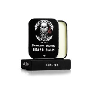 mad viking beard co. beard care for men - all natural, handmade, cruelty-free, medium to heavy hold, manage hair, made in usa (odin's rök, 2oz)