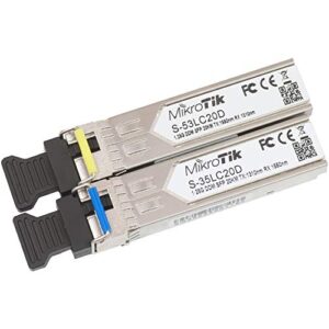 mikrotik s-3553lc20d, two sfp (1. 25g) module kit, 20km, single mode