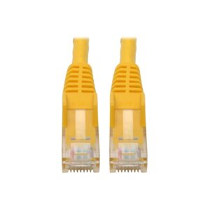 tripp lite cat6 gigabit ethernet snagless molded patch cable, 24 awg 550mhz premium utp, yellow gbe rj45 m/m 6in 6" (n201-06n-yw)