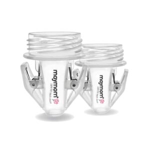 maymom breastmilk storage bag adapters compatible with avent, spectra s1, s2 pumps with wide mouth flange; clear bpa free material; boiling water safe; do not use microwave or steamer bag to sanitize