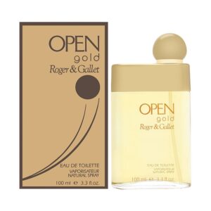 roger & gallet open gold eau de toilette spray for men, 3.3 fl ounce