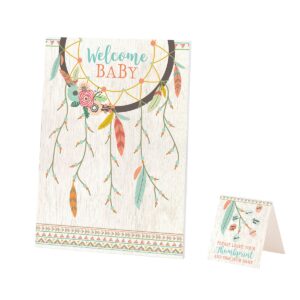 lillian rose boho baby shower guest signing canvas