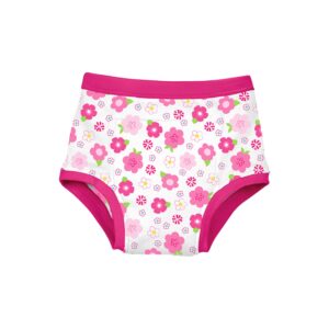 reusable absorbent training underwear-hot pink floral-4t