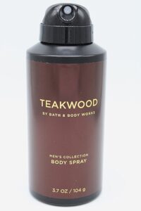 bath and body works men's collection deodorizing body spray. teakwood. 3.7 oz