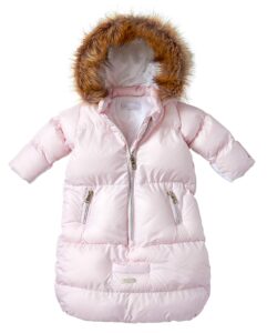 cremson girls boys newborn infant baby puffer carbag pram bag snowsuit bunting - pink (size 0/6 months)