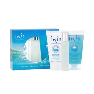 inis the energy of the sea trio gift set - revitalizing body lotion - refreshing shower gel - unisex cologne - hydrating body lotion - body wash - womens perfume - mens cologne - travel size cosmetics