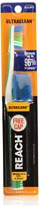 reach ultraclean soft toothbrush with free cover. assorted colors