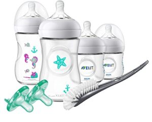 philips avent natural baby bottle gift set seahorse design, scd113/37