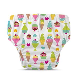 charlie banana baby reusable and washable swim diaper for boys or girls, gelato, large