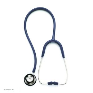 welch allyn adult professional stethoscope, navy; 5079-137; double-head chestpiece (diaphragm and low-frequency bell), single lumen tubing, 28 in