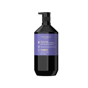 theorie purple sage brightening conditioner for blonde, bleached, silver, & grey hair. instantly eliminates, neutralizes brassiness & yellows | with argan, marula, & grape seed oil (800ml)