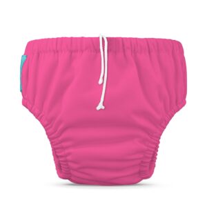 charlie banana baby reusable and washable swim diaper for boys or girls, fluorescent hot pink, x-large