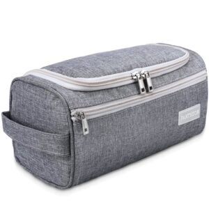 pantheon travel toiletry bag for men and women, travel bag for toiletries, valentines day gifts for men, travel bathroom bag, mens travel bag hanging toiletry organizer toiletry kit (gray)