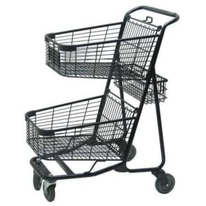 two tier shopping cart, 29 in. l, 300 lb.