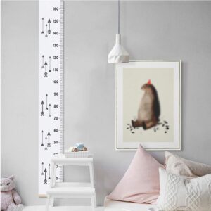 baby height growth chart hanging rulers kids room wall wood frame canvas ruler room decoration 79''x7.9'' (arrow)