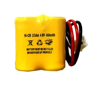 4.8v 400mah battery exit sign emergency light nicd ni-cd nicad mk power mh29673 bst battery d-2/3aa400mah lithonia bl93nc484 nickel cadmium