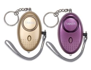 personal alarm for women 140db emergency self-defense security alarm keychain with led light for women kids and elders-2 pack