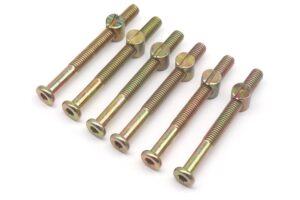 binifimux 6-pack m8 x 80mm hex socket cap screw crib bolt allen head and furniture barrel nut, zinc plated, crib screws