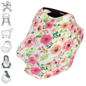 kiddystar 4 in 1 fashionable multi-purpose infant nursing cover, infinity scarf & shawl, floral