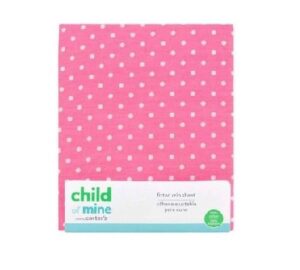 carter's child of mine pink fitted crib sheet 100% cotton