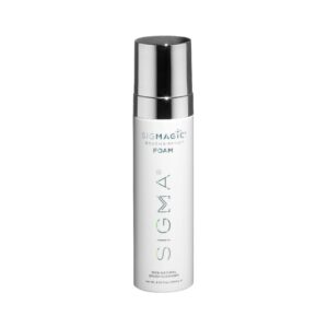 sigma beauty sigmagic foam makeup brush shampoo – makeup brush cleaner solution with professional grade formula to remove makeup residue and build up on makeup brushes & makeup sponges (6.76 fl oz)