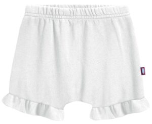 made in usa baby girls and boys ruffled diaper covers bloomers soft cotton fashionable cute, white, 2t