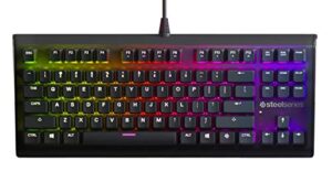 steelseries apex m750 tkl rgb tenkeyless mechanical gaming keyboard - aluminum frame - rgb led backlit - linear & quiet switch - discord notifications