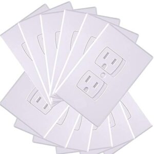 baby safety self-closing electrical outlet covers | alternative to wall socket plugs plate for child proofing | automatic sliding guards kit | house & kitchen protection kit | bpa free - 12pack, white