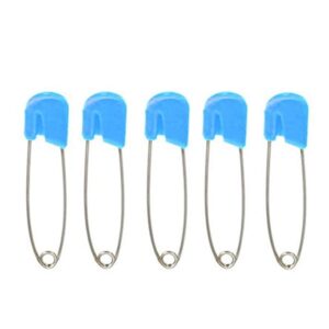 20pcs blue safety pins baby nappy diaper cloth nappies crafts safety locking clip sturdy stainless steel toddler nappy hold clip pins