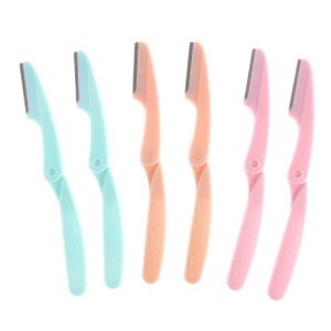 frcolor 6pcs eyebrow razor shaper cheek facial hair removers trimmer for women ladies