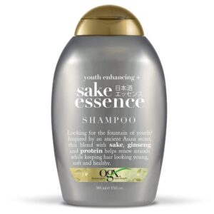 ogx youth enhancing + sake shampoo, 13 ounce bottle sulfate-free surfactant shampoo