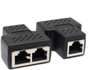 poyiccot rj45 splitter adapter, ethernet splitter 1 to 2 network adapter cat 5/cat 6 lan splitter ethernet socket connector adapter 1 pair