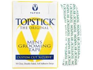 vapon topstick the original custom cut "a curve"men's grooming tape - 50 strips box