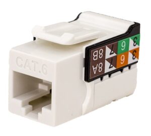 cat6 rj45 keystone jack, v-max series - white color - (50 pack)