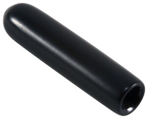 caplugs 99392845 plastic round cap vc-180-16, vinyl, cap id 0.180" length 1.000", black (pack of 100)