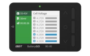 isdt battgo bg-8s battery meter, lcd display digital battery capacity checker battery balancer battery tester for lipo/life/li-ion/nimh/nicd