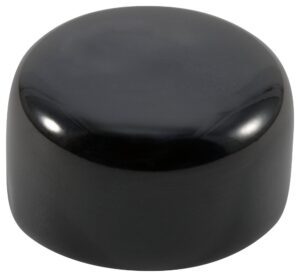 caplugs 99390159 plastic round cap vc-600-8, vinyl, cap id 0.600" length 0.500", black (pack of 60)