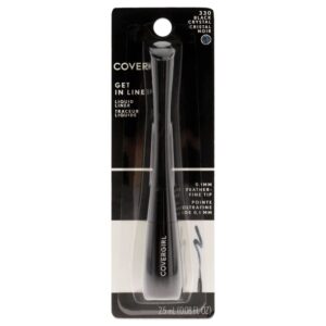 covergirl get in line liquid eyeliner, black crystal, 0.08 fl oz (packaging may vary)